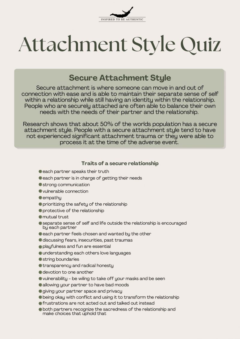Attachment style cheat sheets - Matt Landsiedel - Inspired To Be Authentic